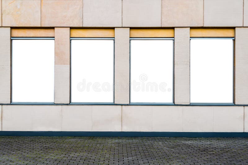 Four Blank Vertical Mockups of Poster Light Boxes Stock Image - Image ...