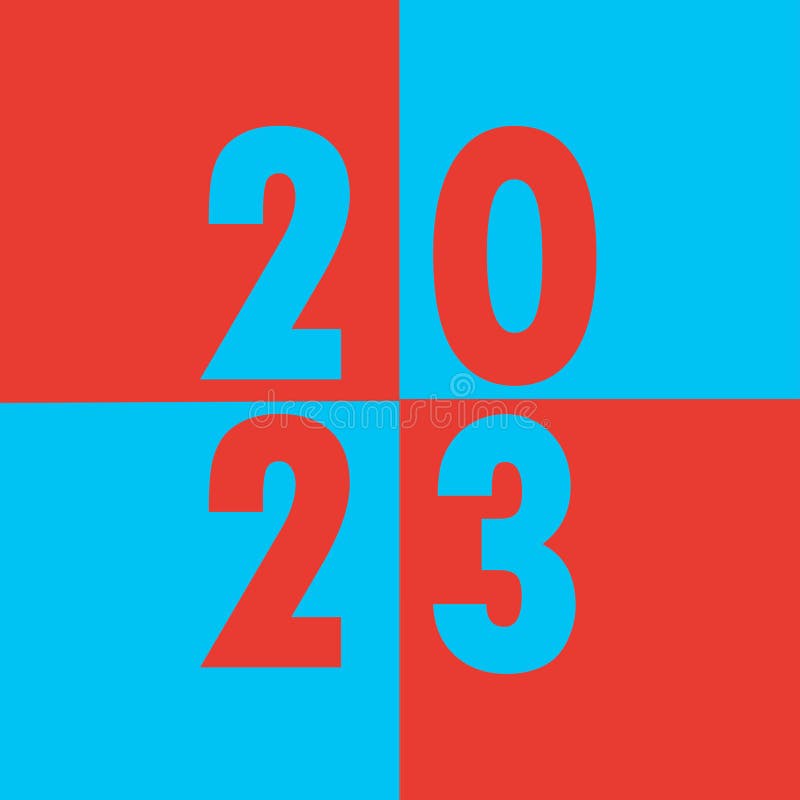 2023 in four blocks stock illustration. Illustration of background ...