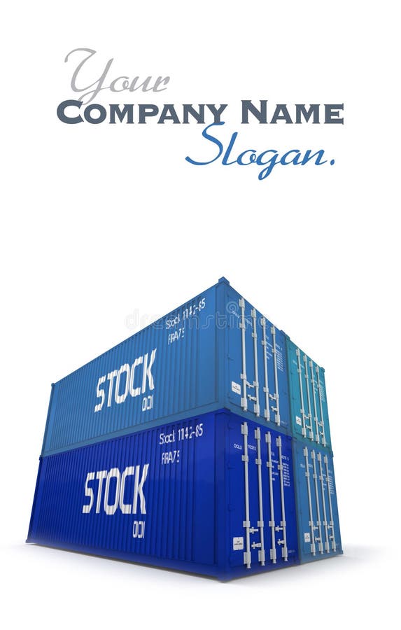 Four blue cargo containers stock illustration. Illustration of freight ...