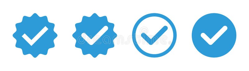 Blue Tick Mark Verified Icon, Social Media Official Account Tick Symbol ...