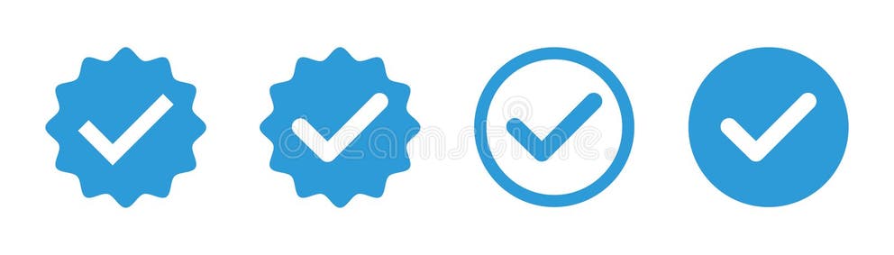 Blue Tick Mark Verified Icon, Social Media Official Account Tick Symbol ...
