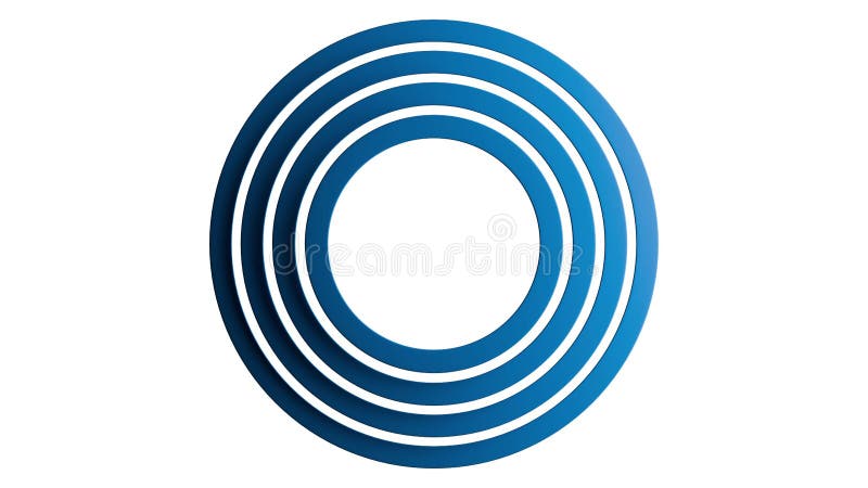 Four Blue Concentric Circles Structure Growing and Shrinking. Seamless ...