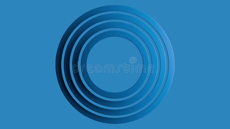 Four Blue Concentric Circles Structure Growing and Shrinking. Seamless ...