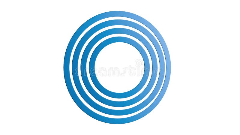 Four Blue Concentric Circles Structure Growing and Shrinking. Seamless ...