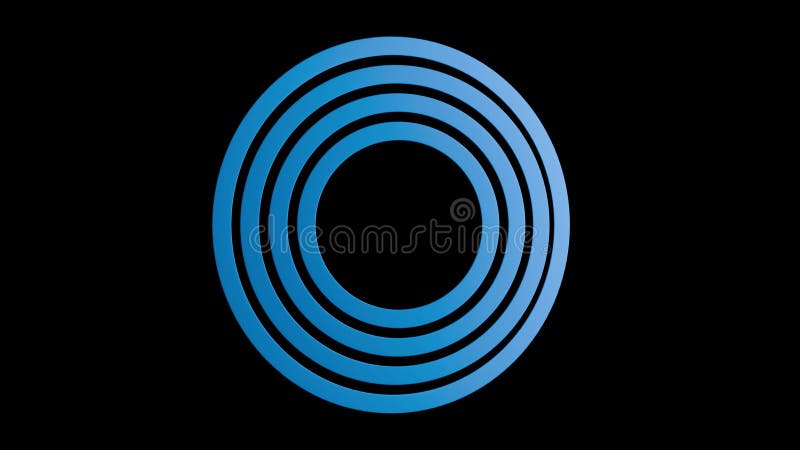 Four Blue Concentric Circles Structure Growing and Shrinking. Seamless ...