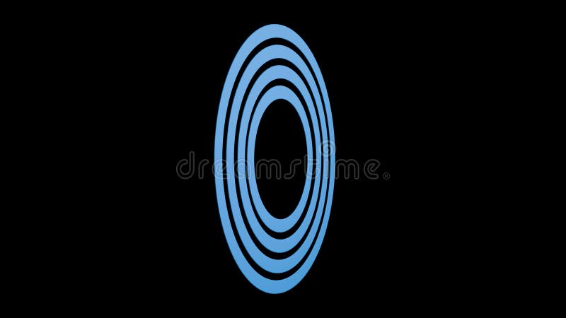 Four Blue Concentric Circles Structure Rotating. Seamless Motion Stock ...