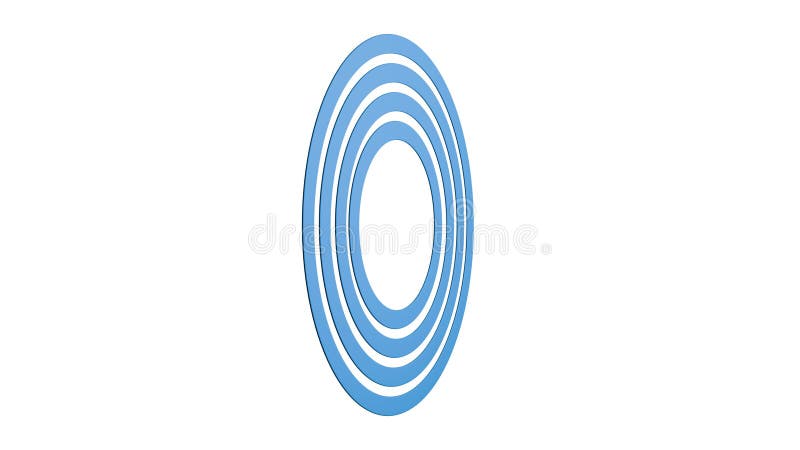 Four Blue Concentric Circles Structure Rotating. Seamless Motion Stock ...