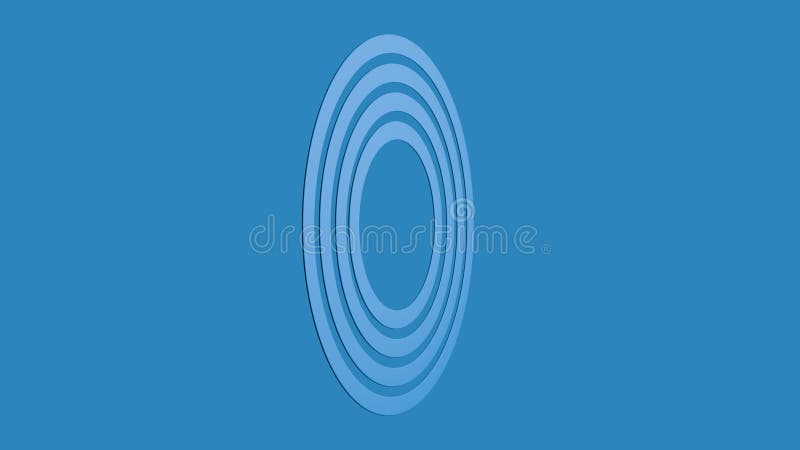 Four Blue Concentric Circles Structure Rotating. Seamless Motion Stock ...