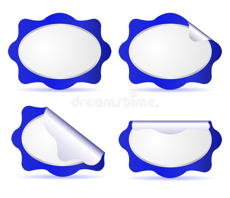 Four blue labels stock vector. Illustration of communication - 23687555