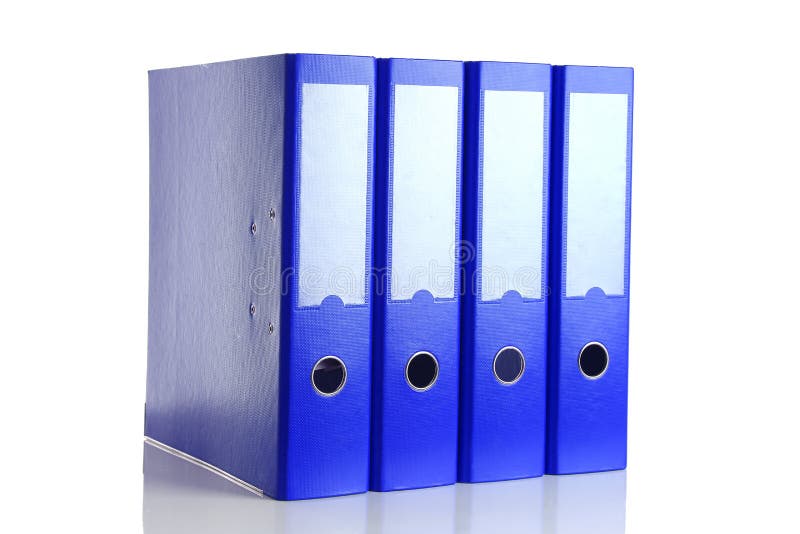 Four Blue Office Folder for Documents Stock Image - Image of ...