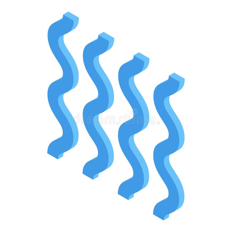 Four Blue Wavy Shapes Ascending Isometrically Representing Growth Stock ...