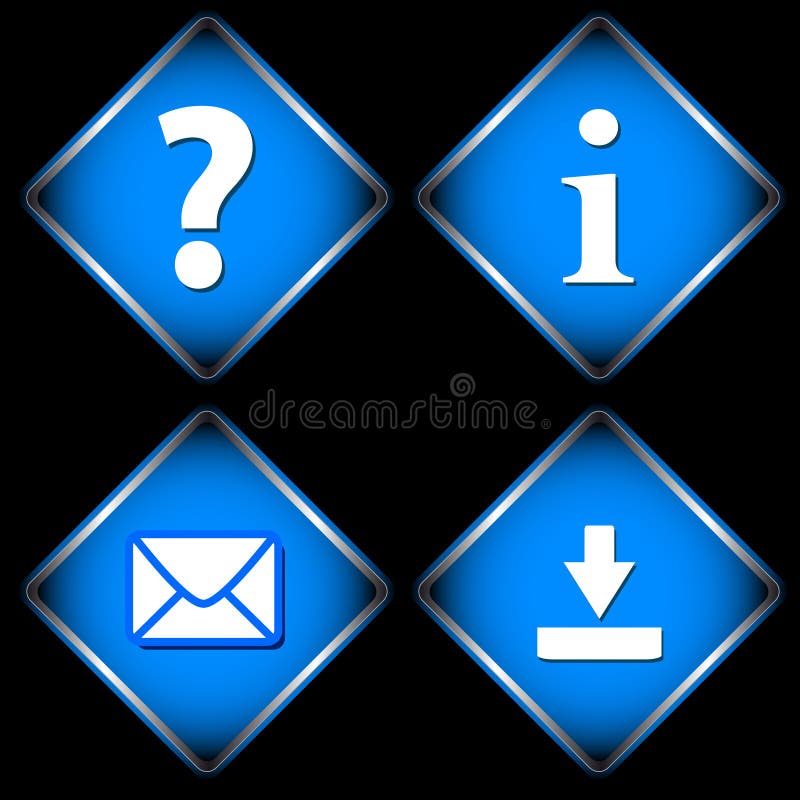 Four blue web icons stock vector. Illustration of icon - 25604534