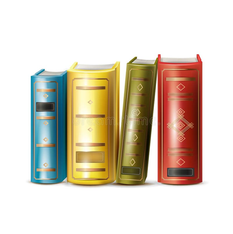 Four Books Isolated on White Stock Vector - Illustration of teacher ...