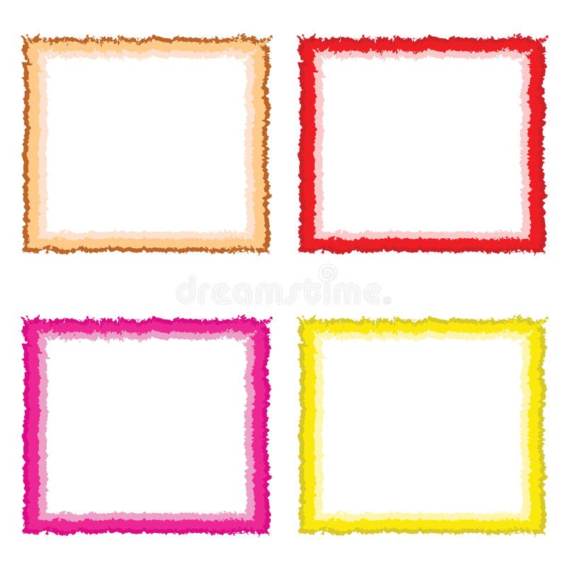 Set Of Four Decorative Borders Stock Vector - Illustration of border ...