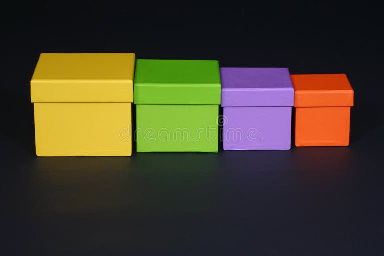 Four boxes stock photo. Image of green, black, colorful - 98798