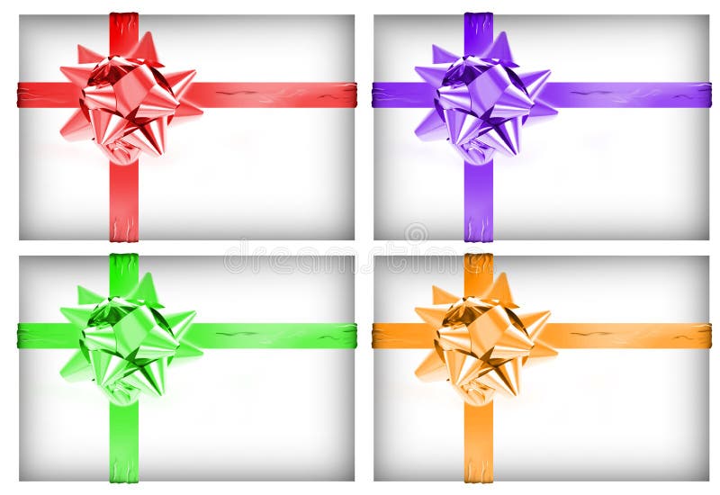 Four boxes with ribbon stock image. Image of concept - 11844035