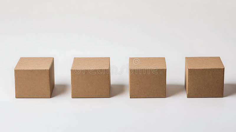 Four Boxes are Stacked on Top of Each Other Stock Illustration ...