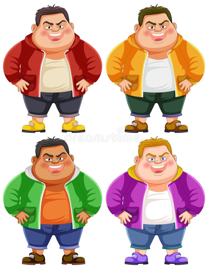 Four Boy with Different Outfits and Skin Stock Vector - Illustration of ...