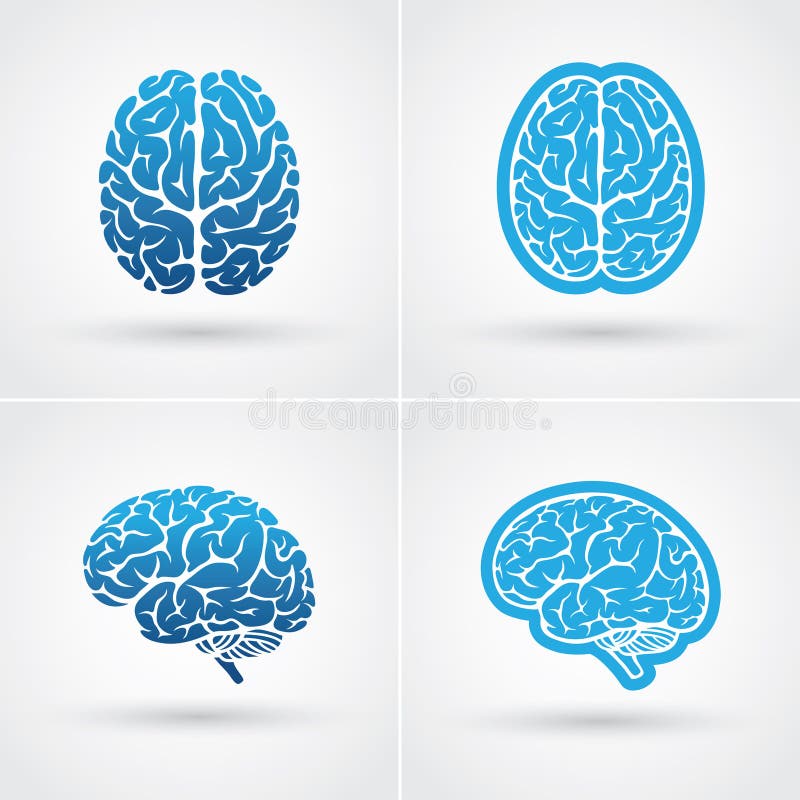 Four brain icons stock vector. Illustration of health - 72036372