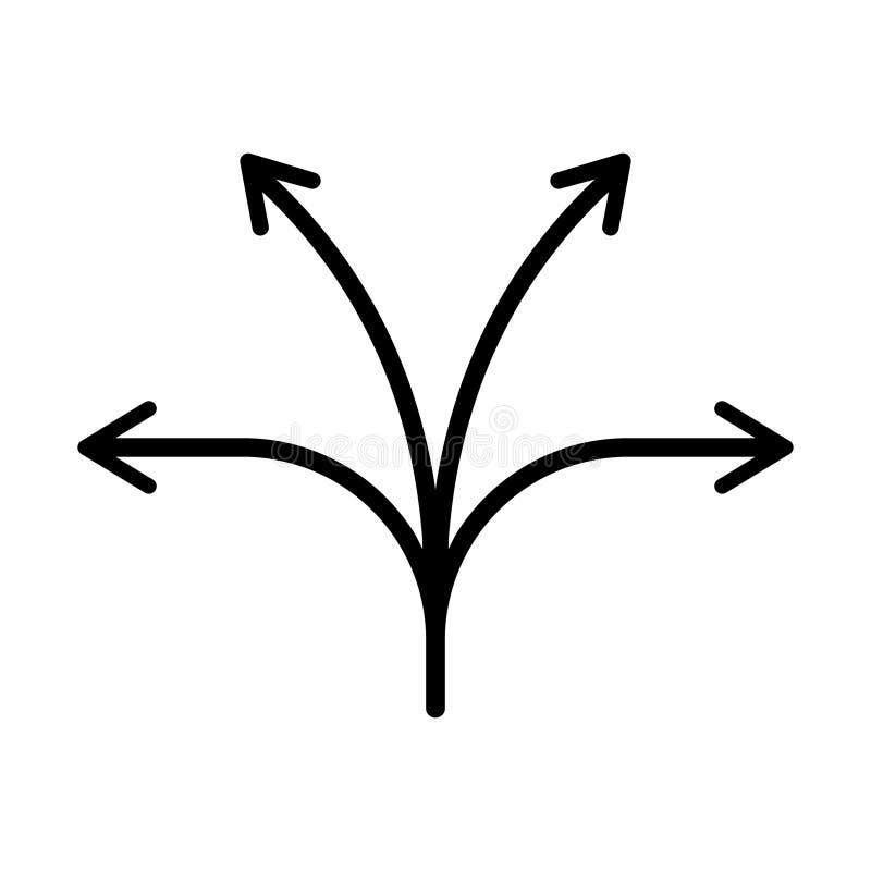 Four Branching Arrows Design. Stock Vector - Illustration of crossroads ...