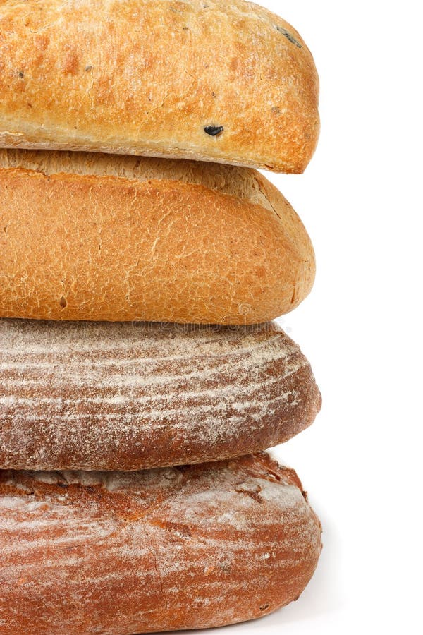 Four breads. stock image. Image of four, isolated, fresh - 20430589