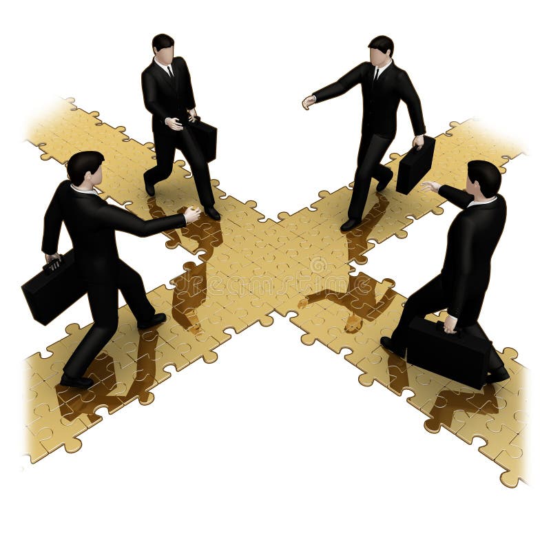 Business team with bridge stock vector. Illustration of people - 14760733