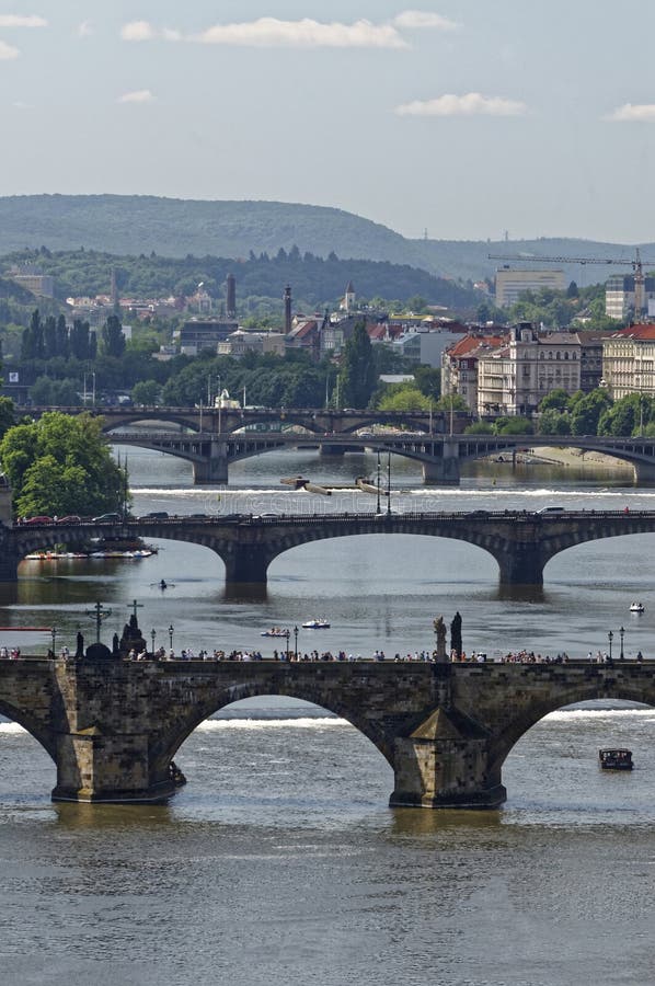 Four Bridges Over the River Stock Image - Image of growth, landmark ...