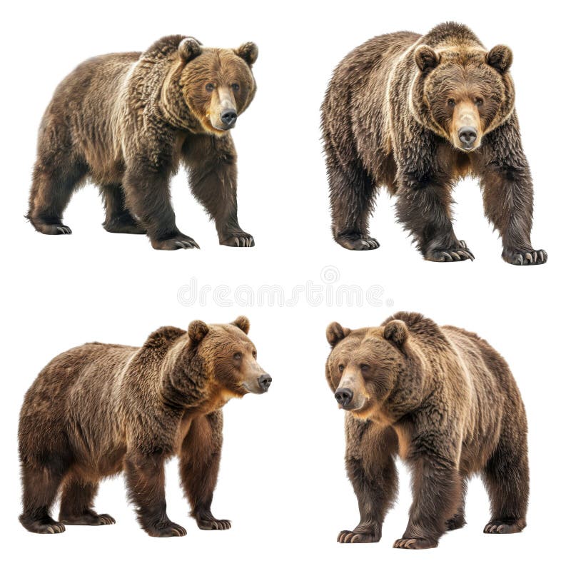 Four Brown Bears Standing stock photo. Illustration of face - 331181472