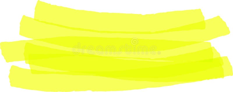 Four Brushstrokes of Highlighter are Drawn Horizontally, Creating a ...