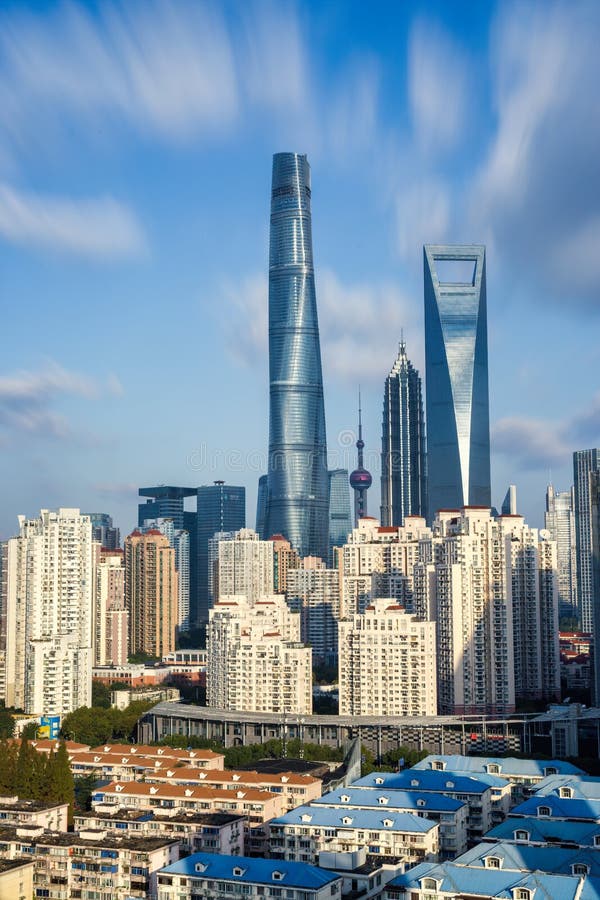Four Building Landmarks of Shanghai Stock Photo - Image of horizon ...