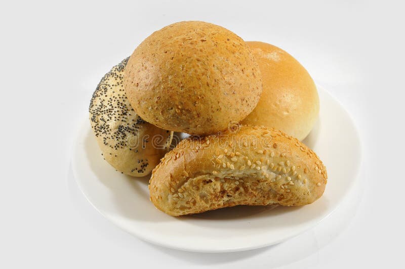 Four Buns Bread Closeup stock image. Image of crust, wheat - 34452081