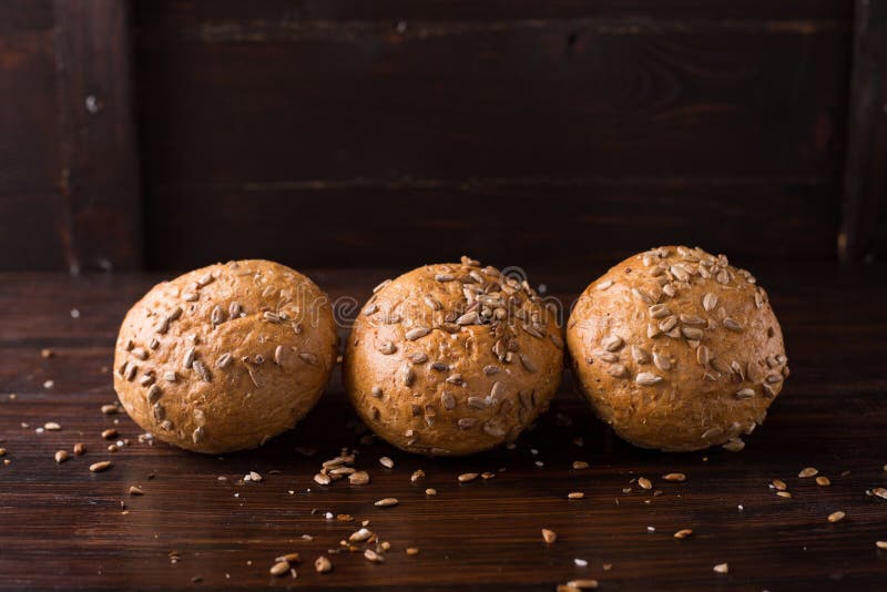 Four Buns Bread Closeup stock image. Image of crust, wheat - 34452081