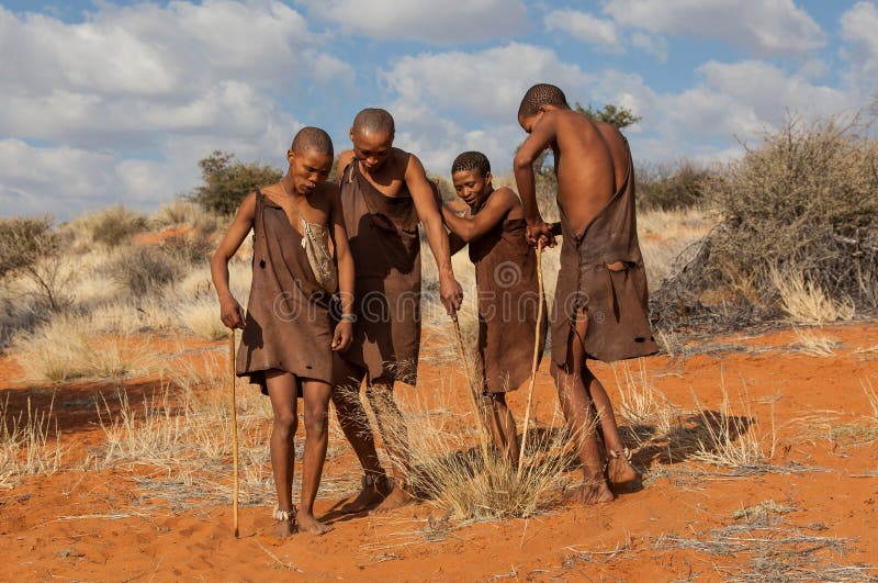 Four bushmen dancing editorial photography. Image of lifestyle - 28742947