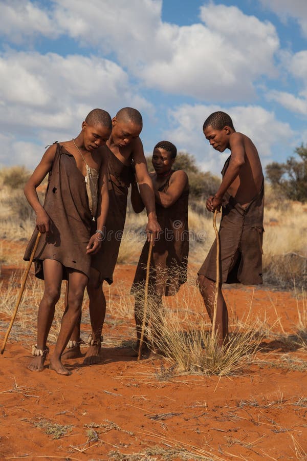 Four bushmen dancing editorial photography. Image of descent - 28742967