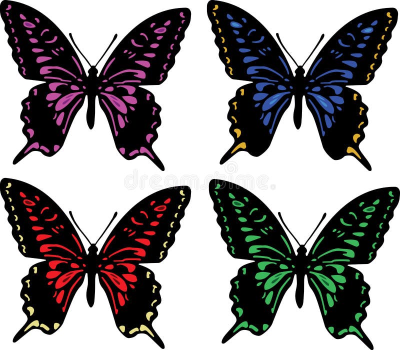 Four butterflies stock vector. Illustration of background - 7988813