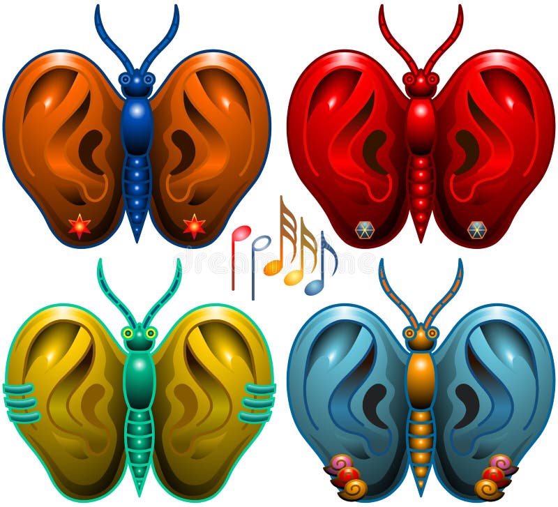 Four butterflies stock illustration. Illustration of beauty - 37423645