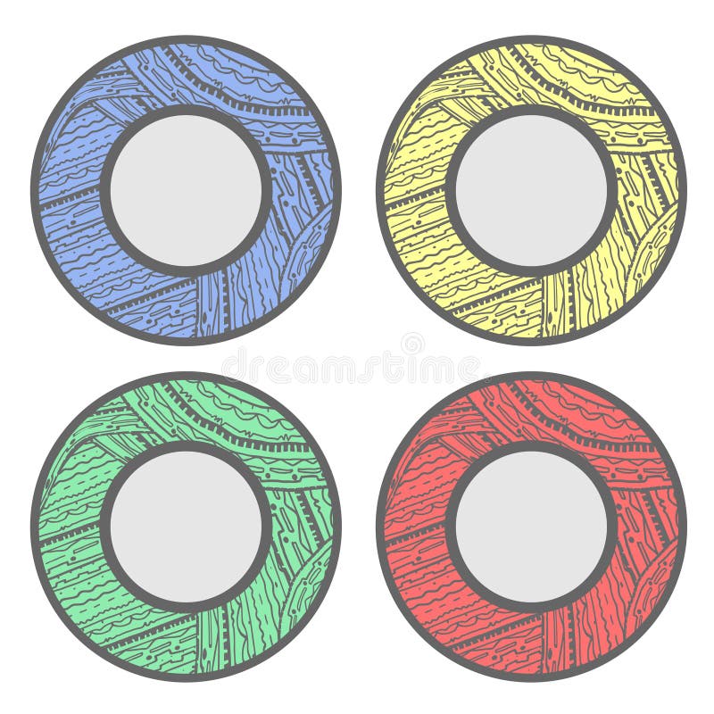 Set of four buttons stock vector. Illustration of design - 12841043