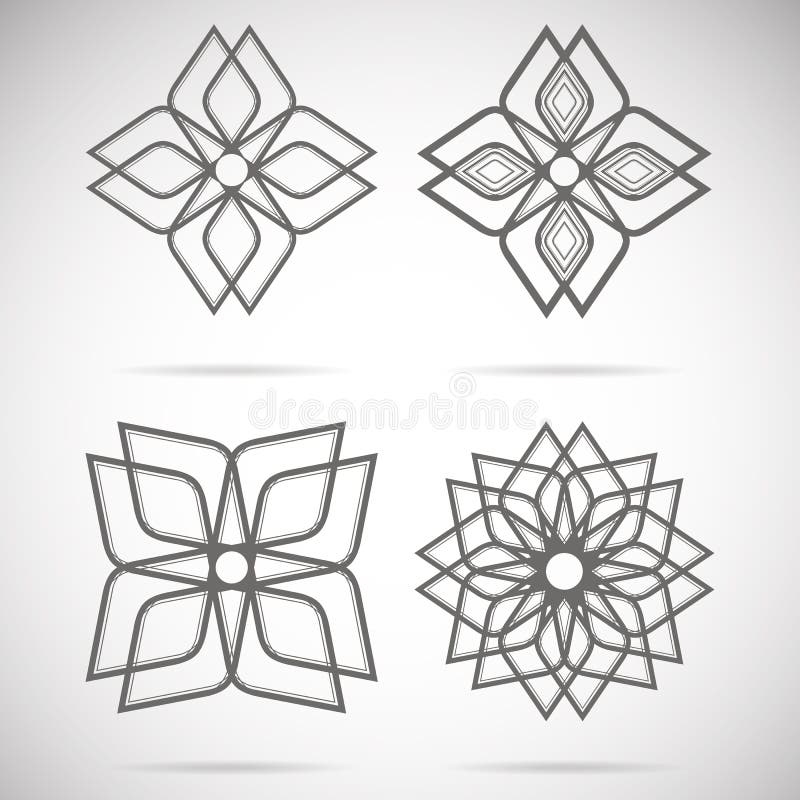 Four calligraphical stars stock vector. Illustration of ancient - 46528350