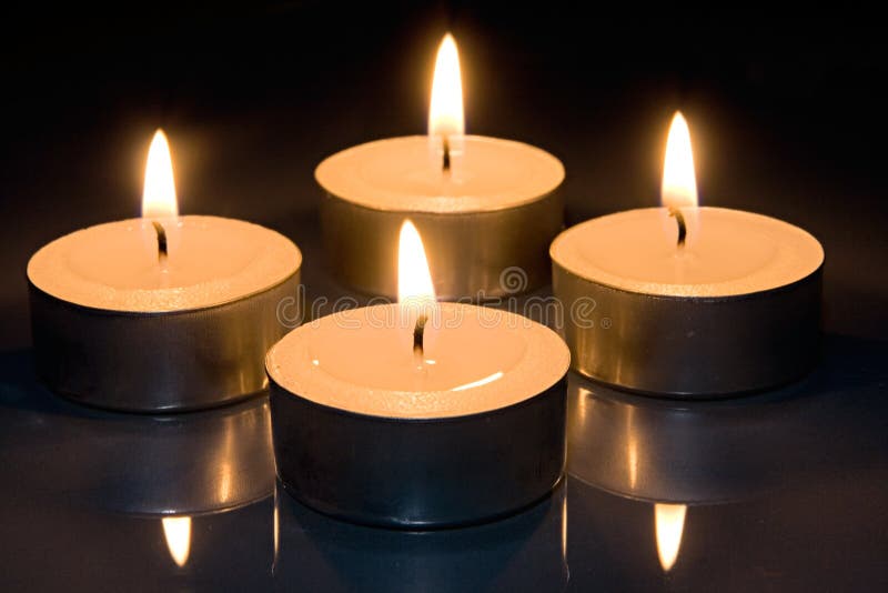 Four candles stock image. Image of christmas, relaxation - 163487785
