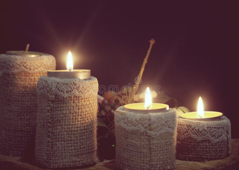 Four candles stock image. Image of christmas, relaxation - 163487785