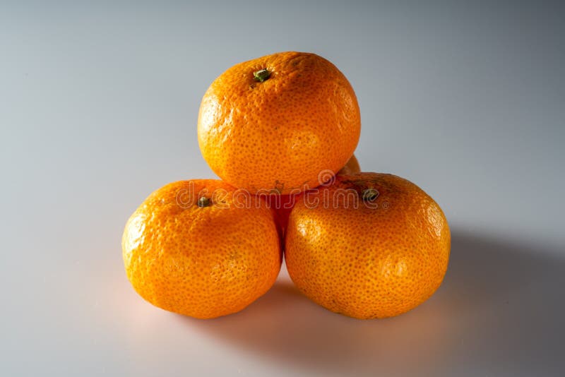 Four Cantonese Sugar Oranges Close-up on White Stock Image - Image of ...