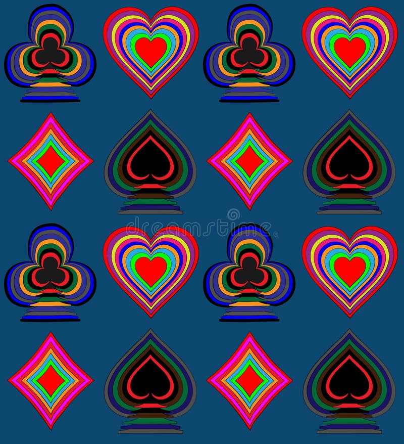 Four Card Suits. Cards Deck Pattern. Stock Vector - Illustration of ...