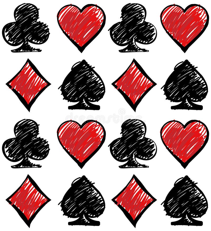 4 suits of cards stock vector. Illustration of club, drawing - 15170650