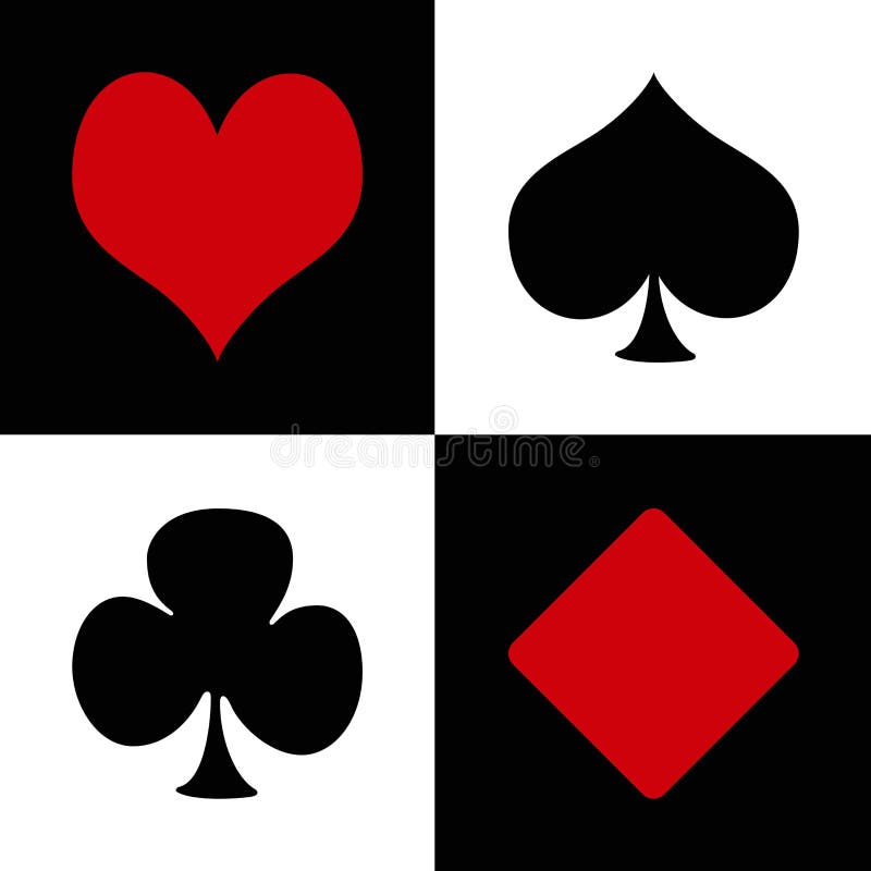 Four Card Suits Pattern Design Stock Illustration - Illustration of ...