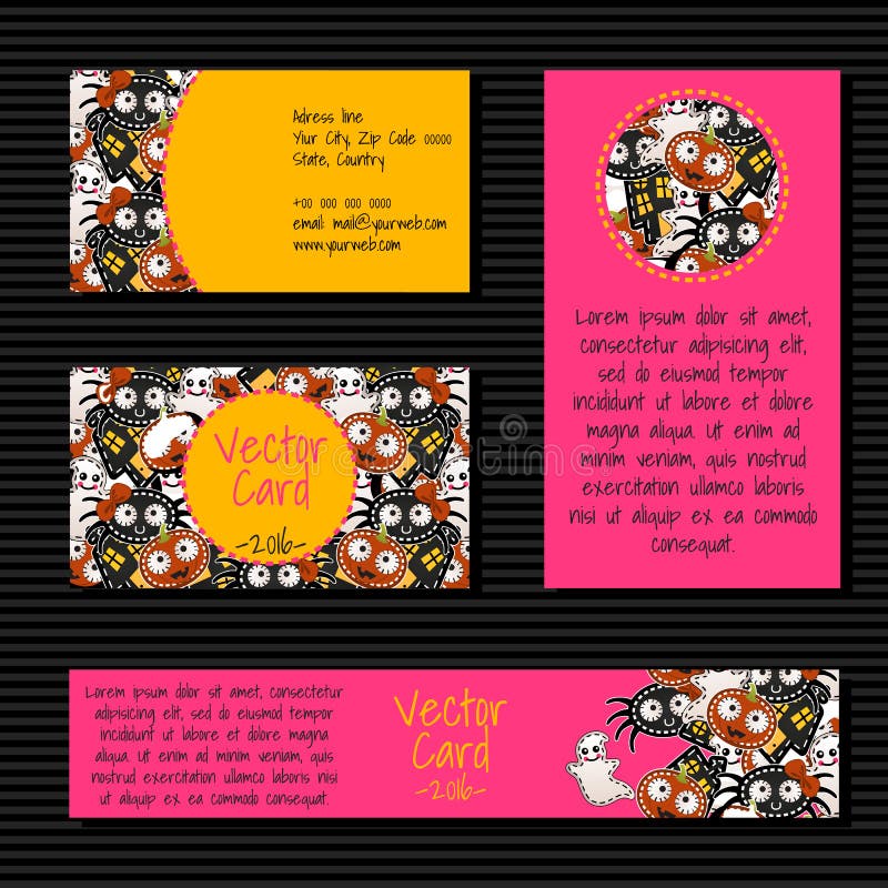 Four Cards for Printing with the Example Text Stock Vector ...