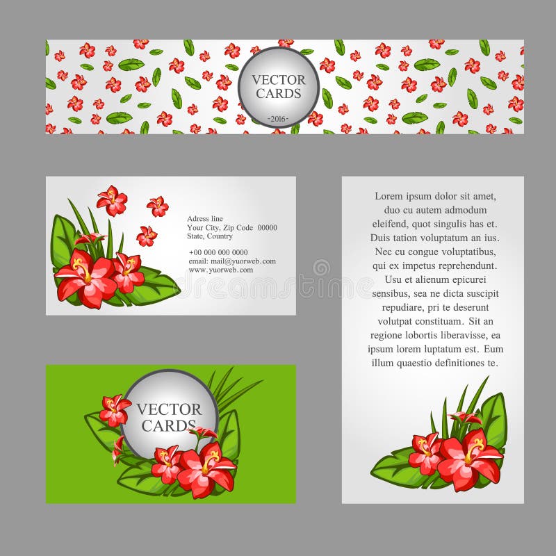 Four Cards for Printing with the Example Text Stock Vector ...