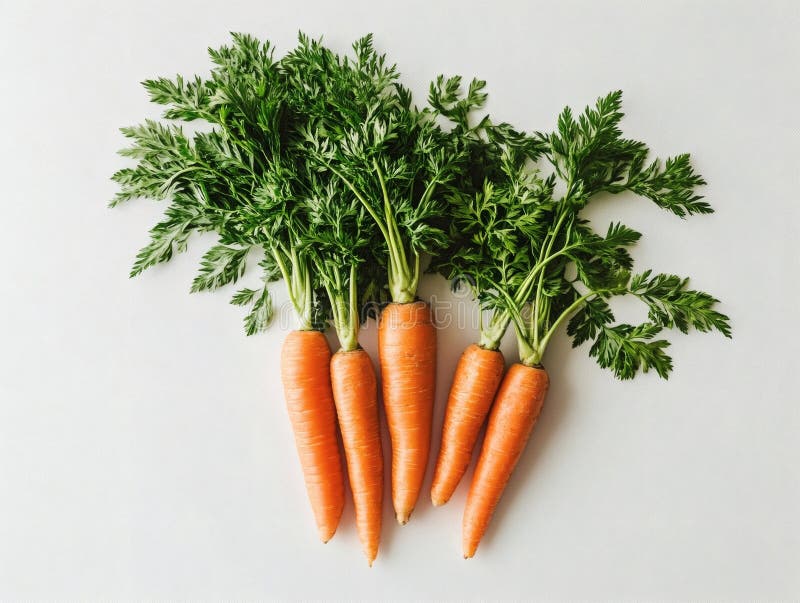 Four Carrots are on a White Surface Stock Image - Image of carrots ...