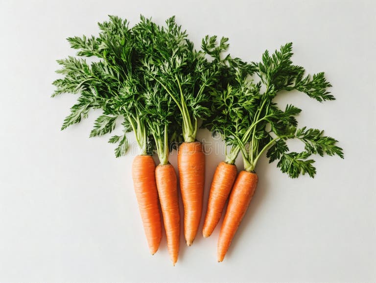 Four Carrots are on a White Surface Stock Image - Image of carrots ...
