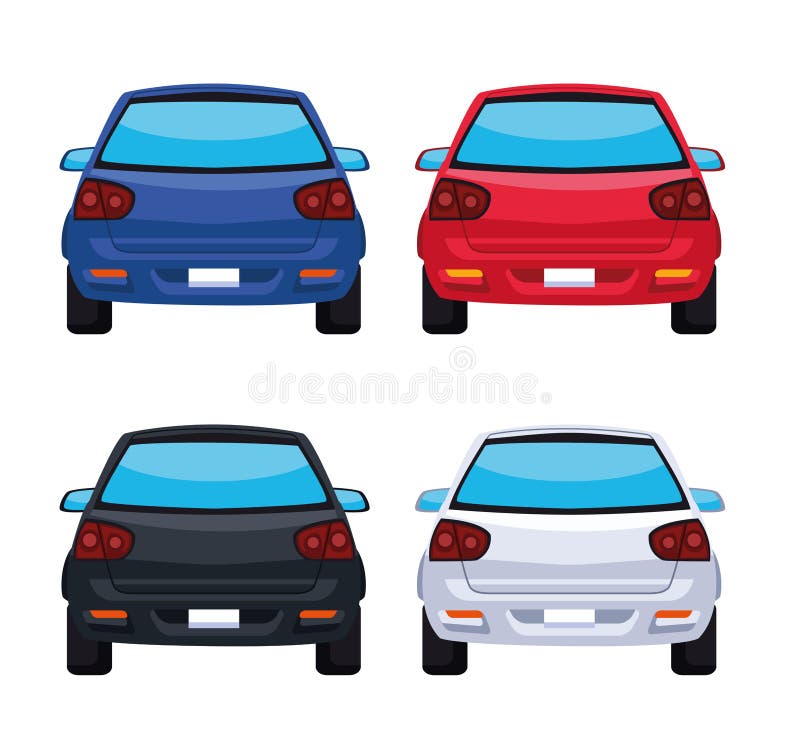 Four cars icons stock vector. Illustration of vector - 213828775