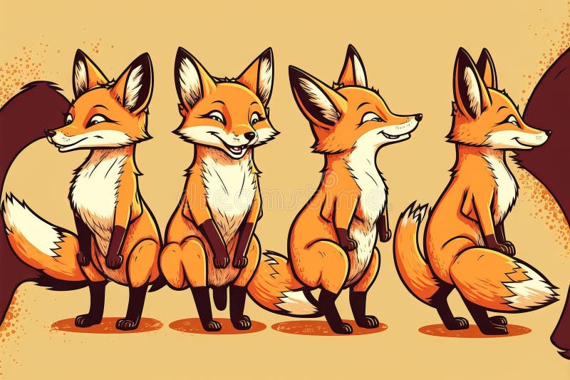 Four Foxes Stock Illustrations – 50 Four Foxes Stock Illustrations ...
